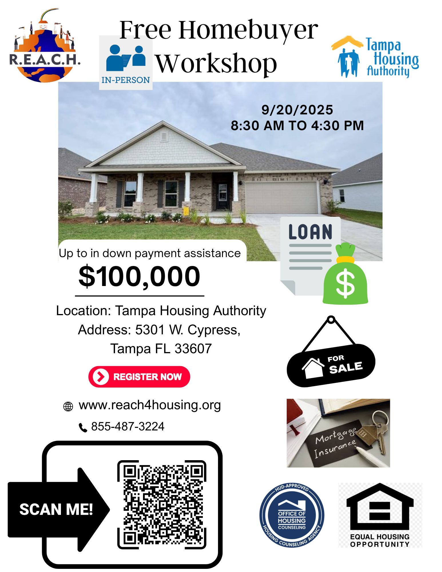 FREE In-Person 8-Hour Homebuyer Workshop Hosted by: R.E.A.C.H. & Tampa Housing Authority | City ...