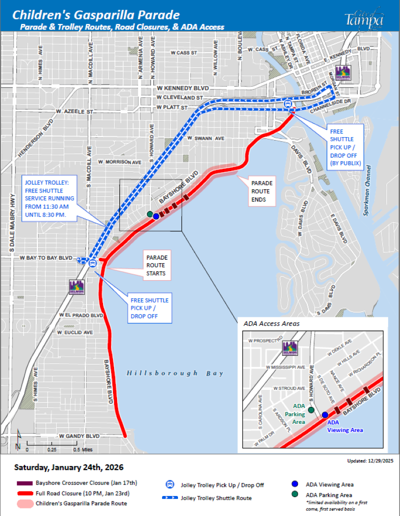 2026 Children's Gasparilla Parade Traffic Advisory | City of Tampa